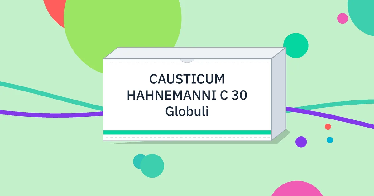 Symbolbild: Packung mit der Aufschrift CAUSTICUM HAHNEMANNI C 30 Globuli (PZN 02890328) – Verfügbarkeit und Bezug in Apotheken in Frankfurt am Main