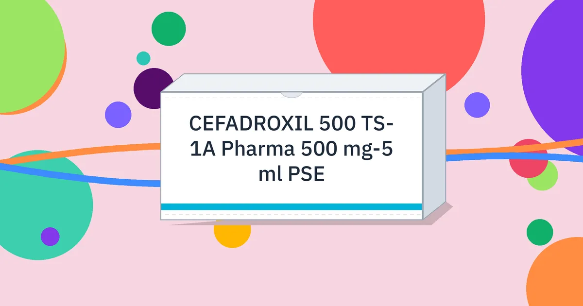 Symbolbild: Packung mit der Aufschrift CEFADROXIL 500 TS-1A Pharma 500 mg-5 ml PSE (PZN 16575323) – Verfügbarkeit und Bezug in Apotheken in Frankfurt am Main