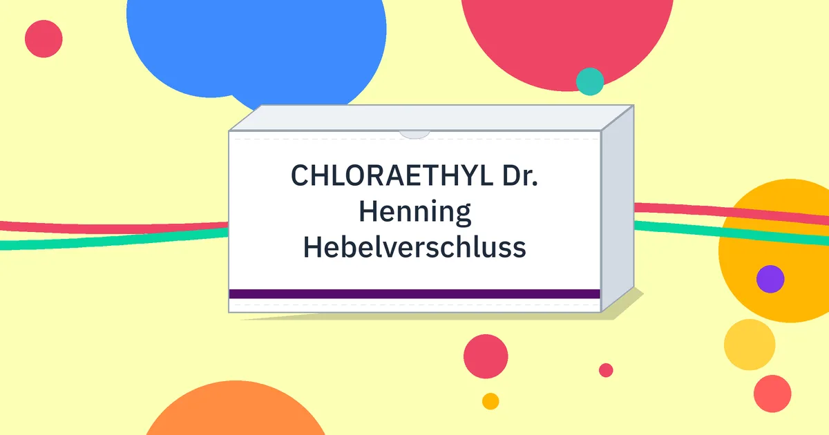 Symbolbild: Packung mit der Aufschrift CHLORAETHYL Dr. Henning Hebelverschluss (PZN 00207669) – Verfügbarkeit und Bezug in Apotheken in Frankfurt am Main