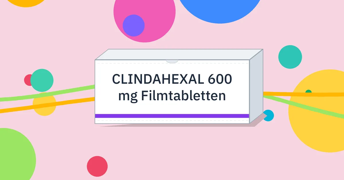 Symbolbild: Packung mit der Aufschrift CLINDAHEXAL 600 mg Filmtabletten (PZN 07715110) – Verfügbarkeit und Bezug in Apotheken in Frankfurt am Main