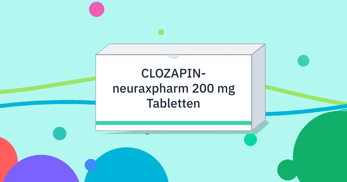 Symbolbild: Packung mit der Aufschrift CLOZAPIN-neuraxpharm 200 mg Tabletten (PZN 00557197) – Verfügbarkeit und Bezug in Apotheken in Frankfurt am Main