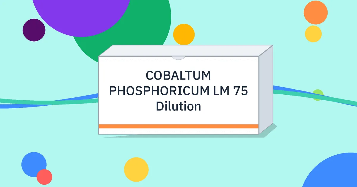 Symbolbild: Packung mit der Aufschrift COBALTUM PHOSPHORICUM LM 75 Dilution (PZN 12824315) – Verfügbarkeit und Bezug in Apotheken in Frankfurt am Main