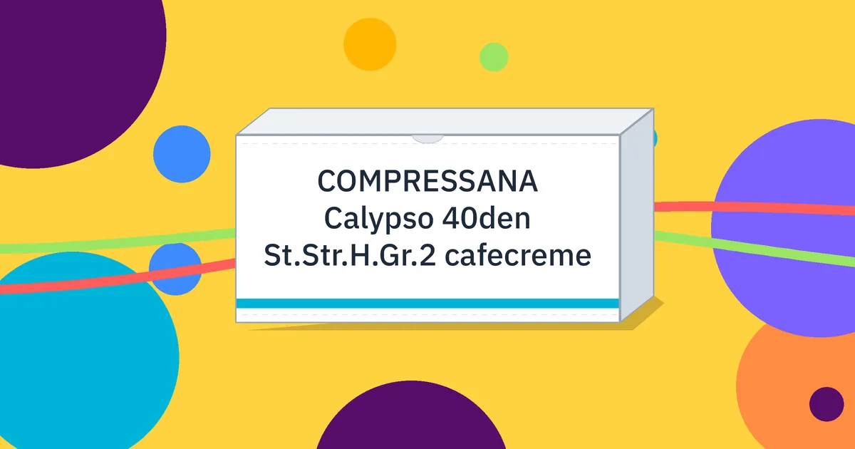 Symbolbild: Packung mit der Aufschrift COMPRESSANA Calypso 40den St.Str.H.Gr.2 cafecreme (PZN 07719763) – Verfügbarkeit und Bezug in Apotheken in Frankfurt am Main