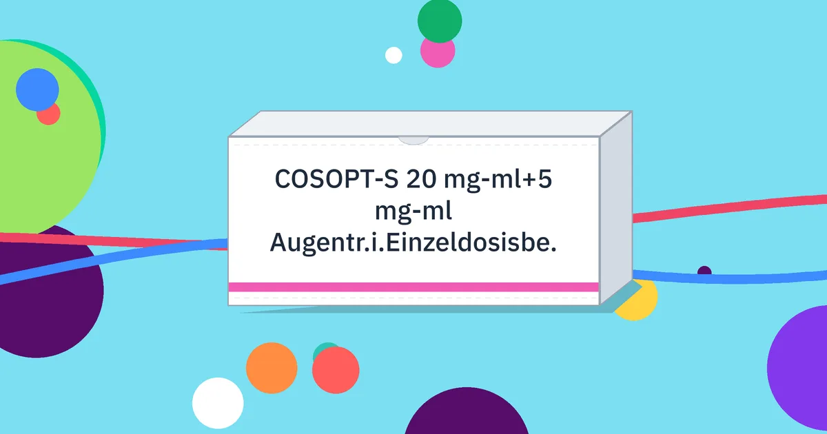 Symbolbild: Packung mit der Aufschrift COSOPT-S 20 mg-ml+5 mg-ml Augentr.i.Einzeldosisbe. (PZN 05495420) – Verfügbarkeit und Bezug in Apotheken in Frankfurt am Main
