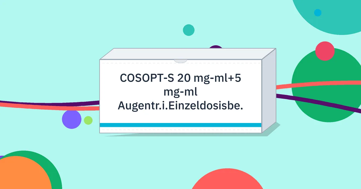 Symbolbild: Packung mit der Aufschrift COSOPT-S 20 mg-ml+5 mg-ml Augentr.i.Einzeldosisbe. (PZN 11006425) – Verfügbarkeit und Bezug in Apotheken in Frankfurt am Main