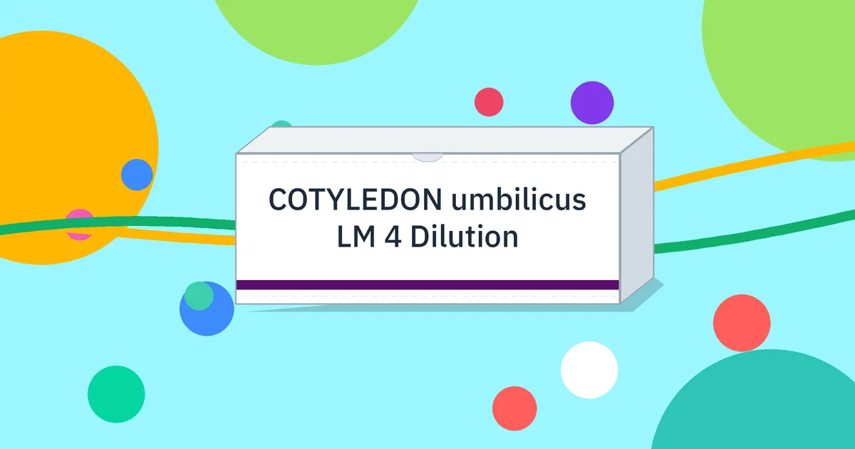 Symbolbild: Packung mit der Aufschrift COTYLEDON umbilicus LM 4 Dilution (PZN 13455742) – Verfügbarkeit und Bezug in Apotheken in Frankfurt am Main