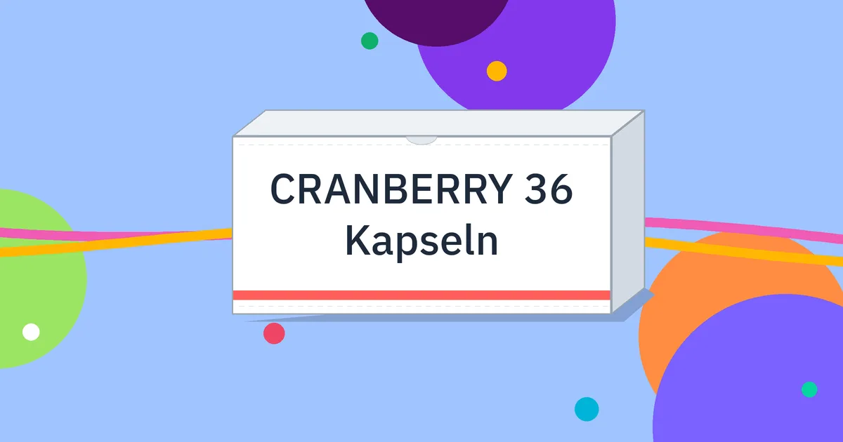 Symbolbild: Packung mit der Aufschrift CRANBERRY 36 Kapseln (PZN 09941804) – Verfügbarkeit und Bezug in Apotheken in Frankfurt am Main