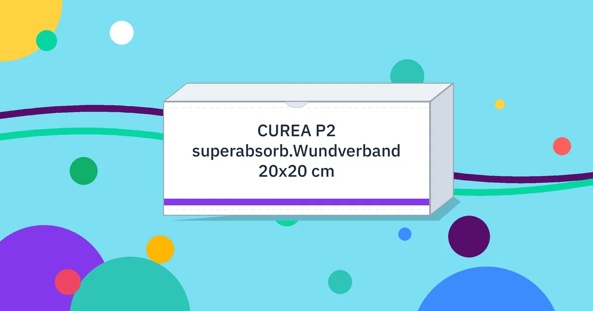 Symbolbild: Packung mit der Aufschrift CUREA P2 superabsorb.Wundverband 20x20 cm (PZN 11114327) – Verfügbarkeit und Bezug in Apotheken in Frankfurt am Main