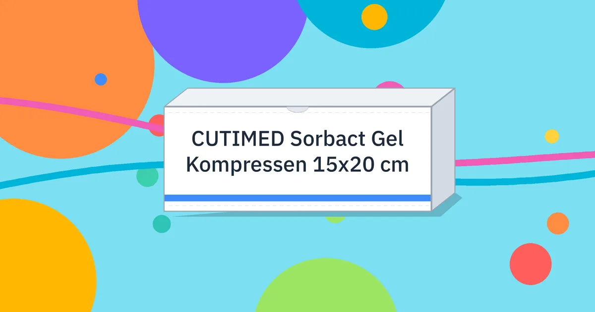 Symbolbild: Packung mit der Aufschrift CUTIMED Sorbact Gel Kompressen 15x20 cm (PZN 20174601) – Verfügbarkeit und Bezug in Apotheken in Frankfurt am Main