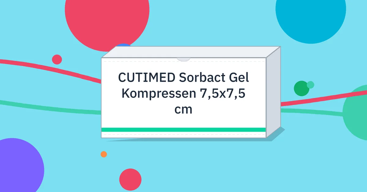 Symbolbild: Packung mit der Aufschrift CUTIMED Sorbact Gel Kompressen 7,5x7,5 cm (PZN 19899983) – Verfügbarkeit und Bezug in Apotheken in Frankfurt am Main