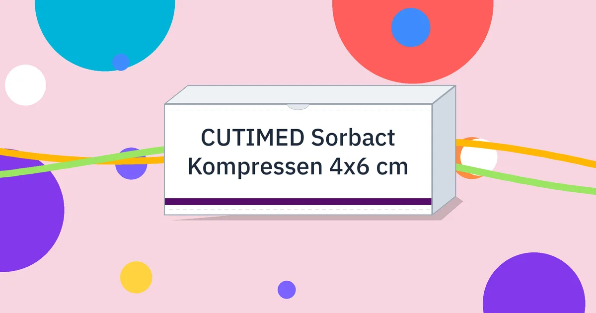 Symbolbild: Packung mit der Aufschrift CUTIMED Sorbact Kompressen 4x6 cm (PZN 12637961) – Verfügbarkeit und Bezug in Apotheken in Frankfurt am Main