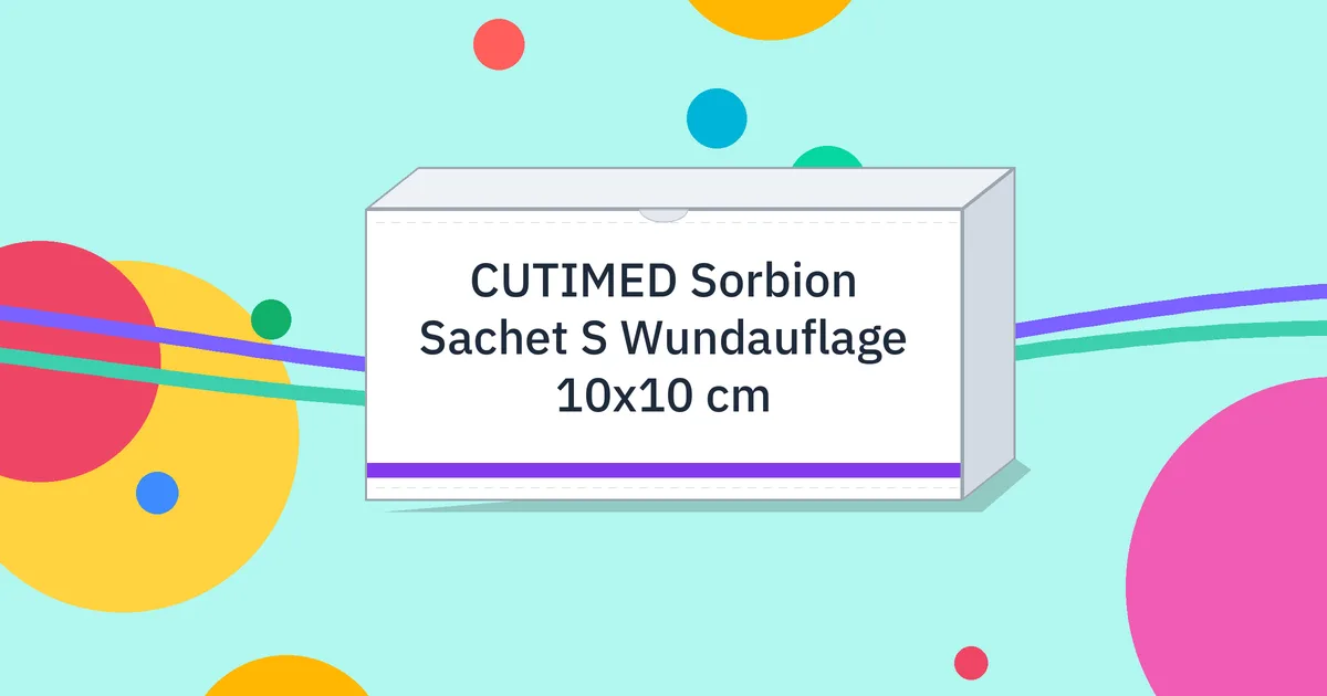 Symbolbild: Packung mit der Aufschrift CUTIMED Sorbion Sachet S Wundauflage 10x10 cm (PZN 11361362) – Verfügbarkeit und Bezug in Apotheken in Frankfurt am Main