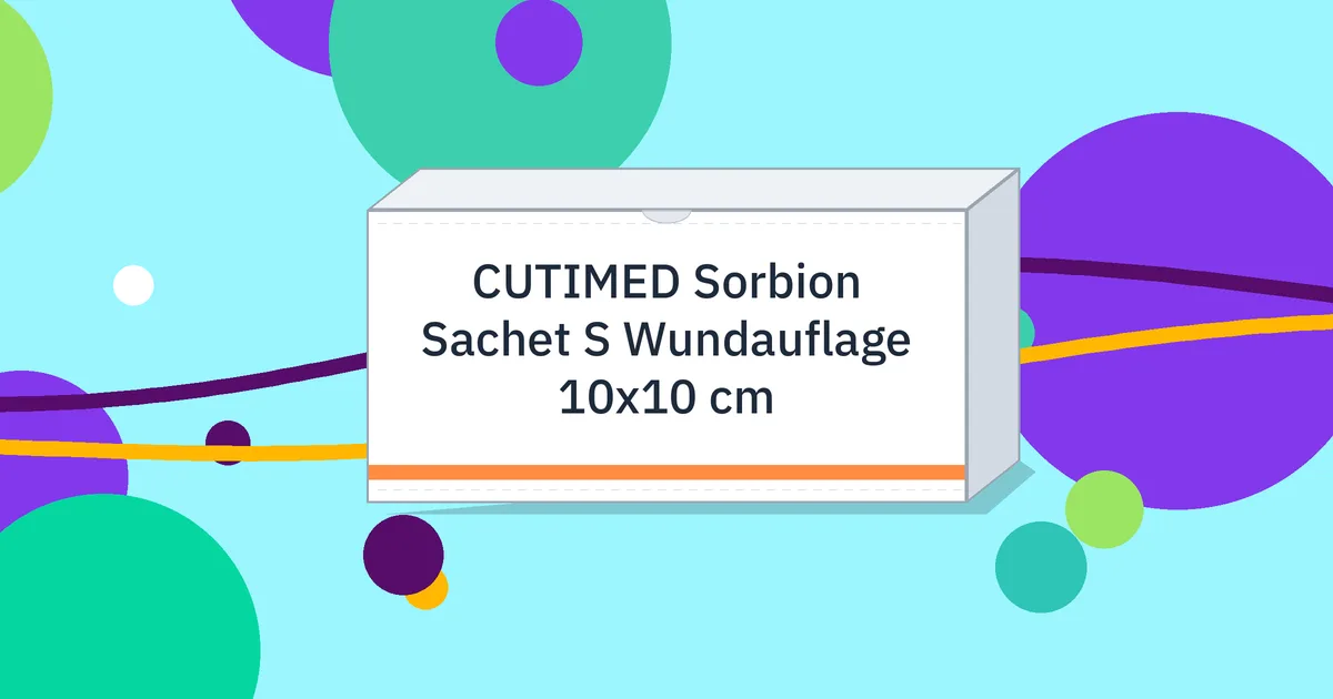 Symbolbild: Packung mit der Aufschrift CUTIMED Sorbion Sachet S Wundauflage 10x10 cm (PZN 11361385) – Verfügbarkeit und Bezug in Apotheken in Frankfurt am Main