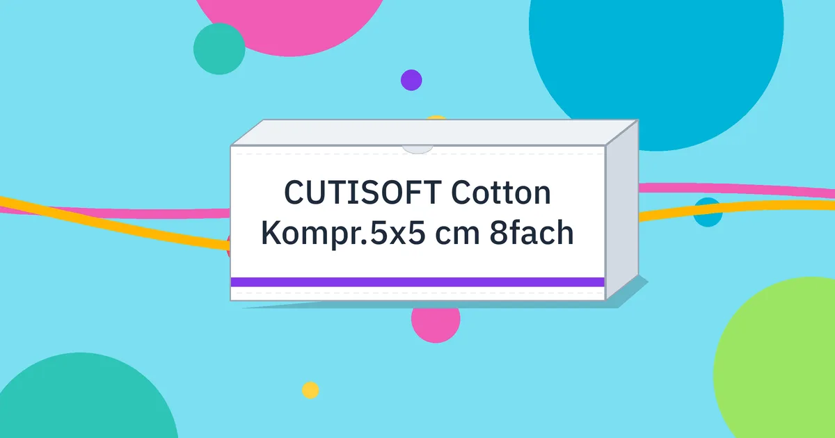 Symbolbild: Packung mit der Aufschrift CUTISOFT Cotton Kompr.5x5 cm 8fach (PZN 12656148) – Verfügbarkeit und Bezug in Apotheken in Frankfurt am Main