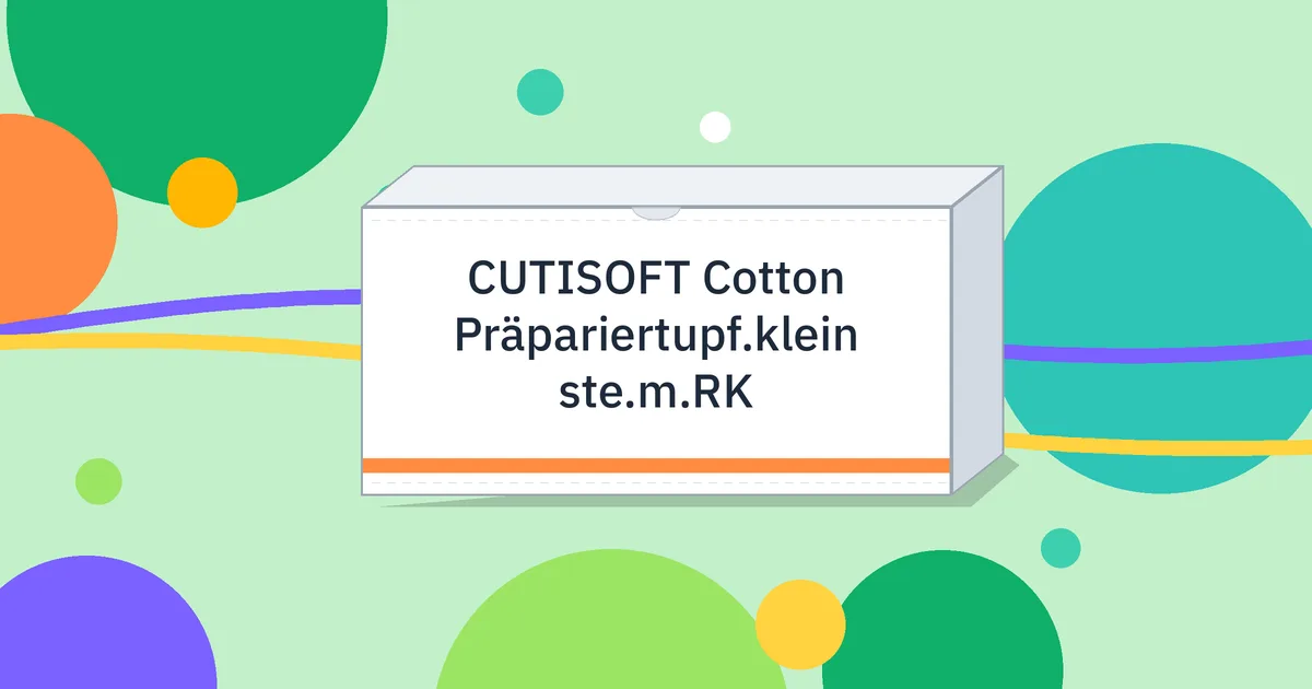 Symbolbild: Packung mit der Aufschrift CUTISOFT Cotton Präpariertupf.klein ste.m.RK (PZN 03902128) – Verfügbarkeit und Bezug in Apotheken in Frankfurt am Main