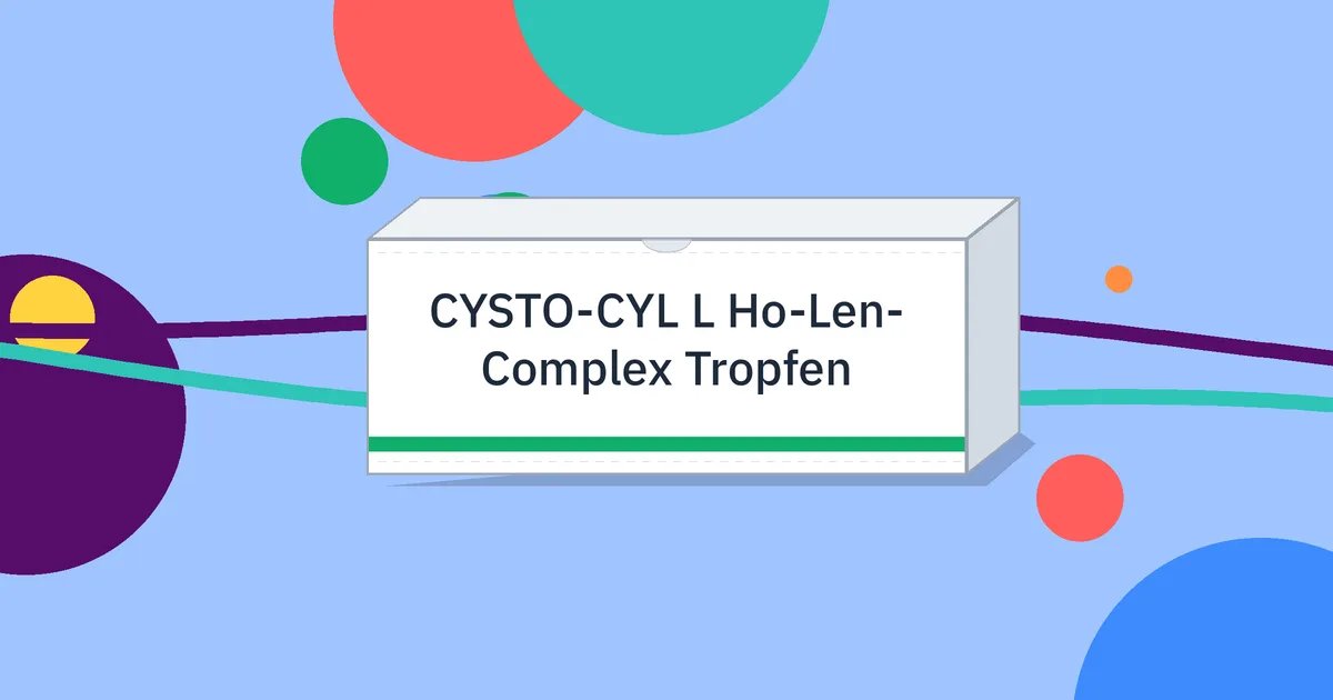 Symbolbild: Packung mit der Aufschrift CYSTO-CYL L Ho-Len-Complex Tropfen (PZN 03394755) – Verfügbarkeit und Bezug in Apotheken in Frankfurt am Main