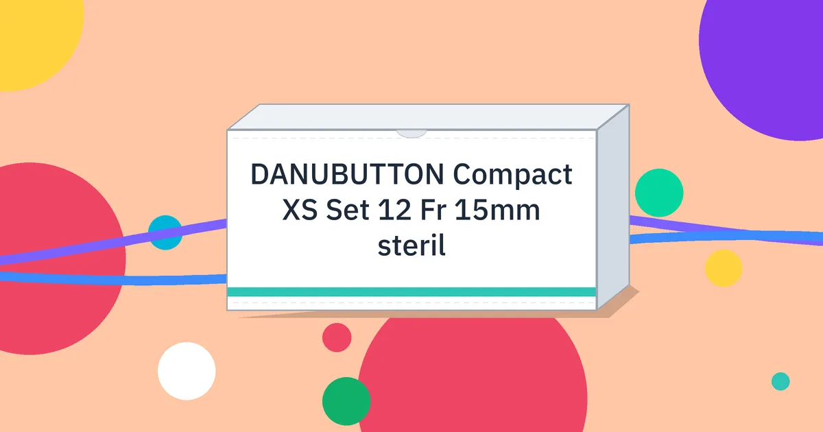 Symbolbild: Packung mit der Aufschrift DANUBUTTON Compact XS Set 12 Fr 15mm steril (PZN 19852467) – Verfügbarkeit und Bezug in Apotheken in Frankfurt am Main