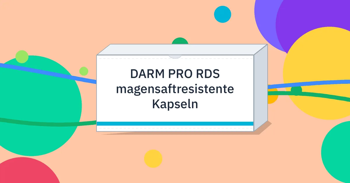 Symbolbild: Packung mit der Aufschrift DARM PRO RDS magensaftresistente Kapseln (PZN 16876013) – Verfügbarkeit und Bezug in Apotheken in Frankfurt am Main