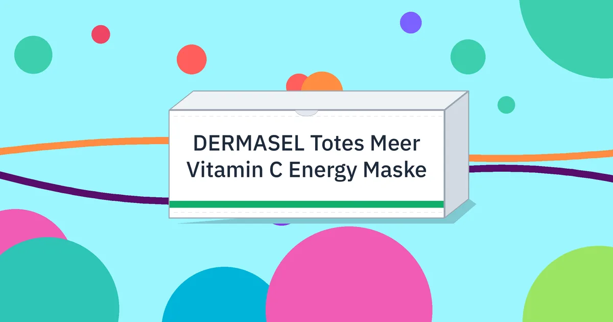 Symbolbild: Packung mit der Aufschrift DERMASEL Totes Meer Vitamin C Energy Maske (PZN 17378547) – Verfügbarkeit und Bezug in Apotheken in Frankfurt am Main