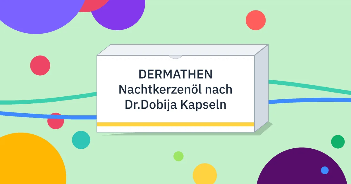 Symbolbild: Packung mit der Aufschrift DERMATHEN Nachtkerzenöl nach Dr.Dobija Kapseln (PZN 19506819) – Verfügbarkeit und Bezug in Apotheken in Frankfurt am Main