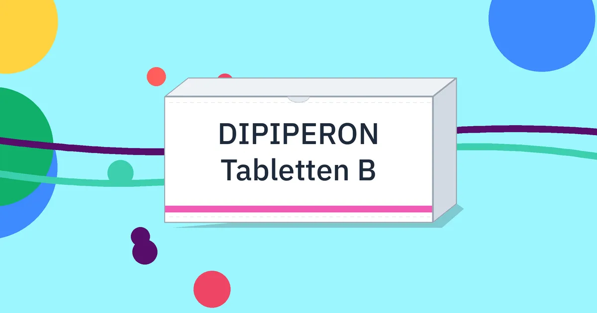 Symbolbild: Packung mit der Aufschrift DIPIPERON Tabletten B (PZN 06336480) – Verfügbarkeit und Bezug in Apotheken in Frankfurt am Main