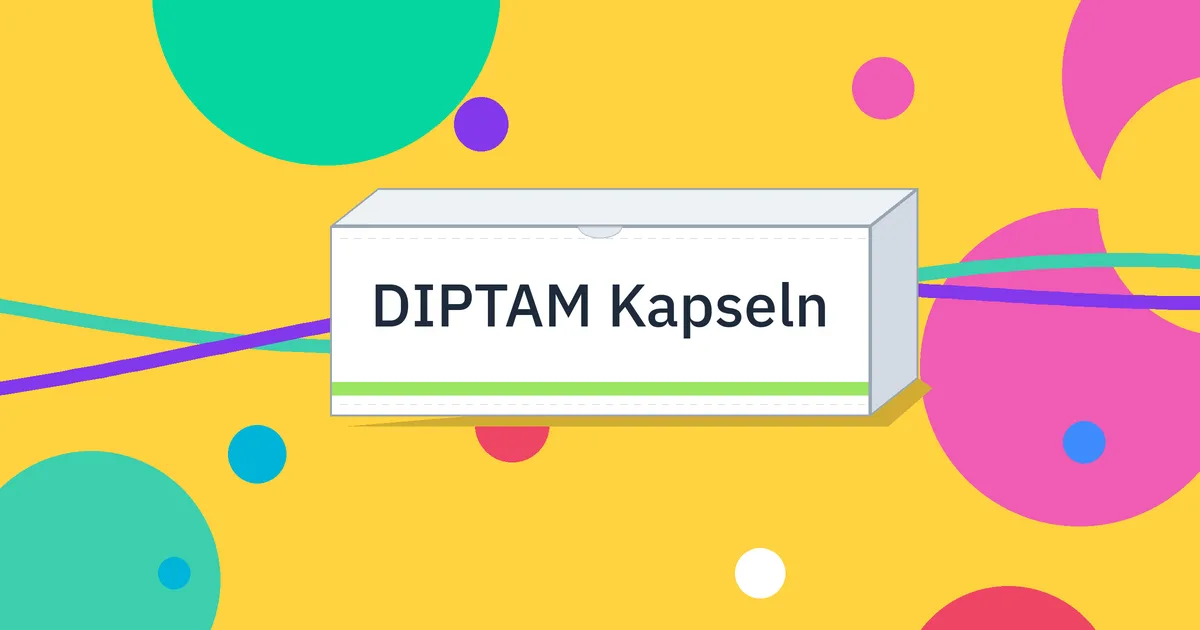 Symbolbild: Packung mit der Aufschrift DIPTAM Kapseln (PZN 16325129) – Verfügbarkeit und Bezug in Apotheken in Frankfurt am Main