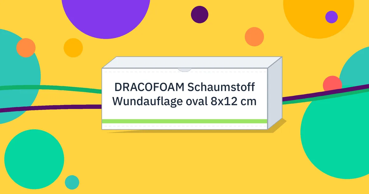 Symbolbild: Packung mit der Aufschrift DRACOFOAM Schaumstoff Wundauflage oval 8x12 cm (PZN 19897748) – Verfügbarkeit und Bezug in Apotheken in Frankfurt am Main
