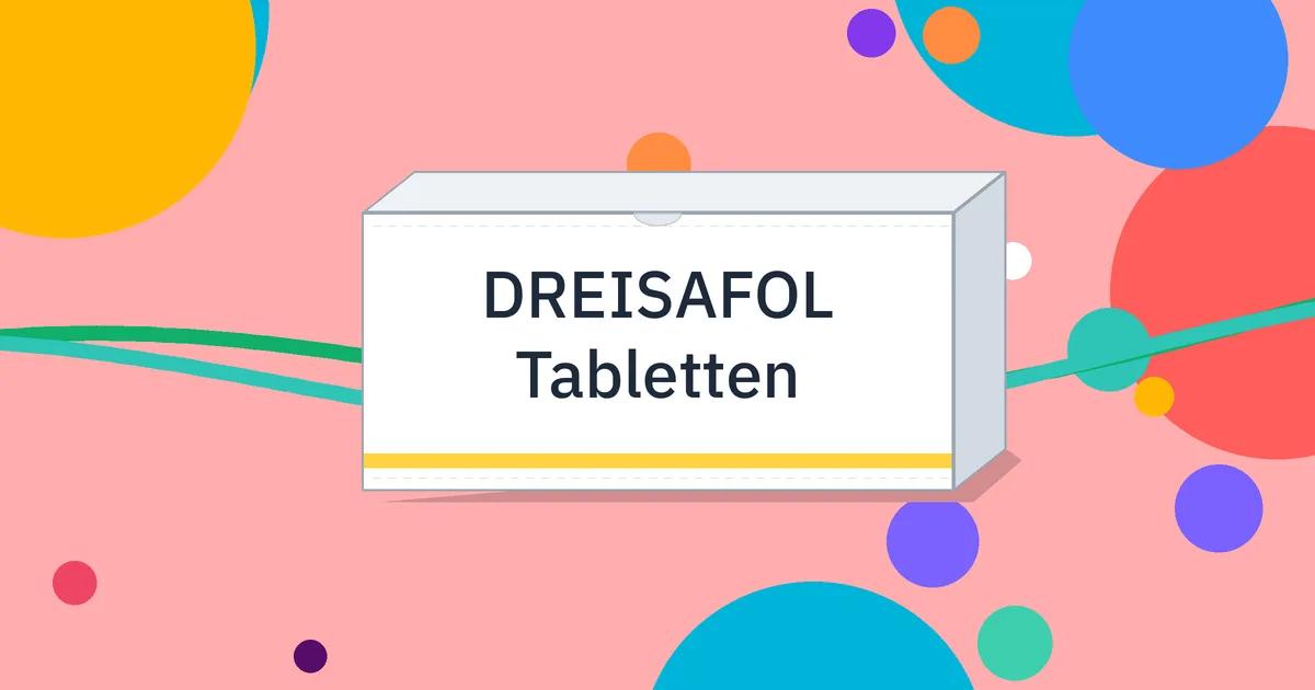 Symbolbild: Packung mit der Aufschrift DREISAFOL Tabletten (PZN 01223914) – Verfügbarkeit und Bezug in Apotheken in Frankfurt am Main