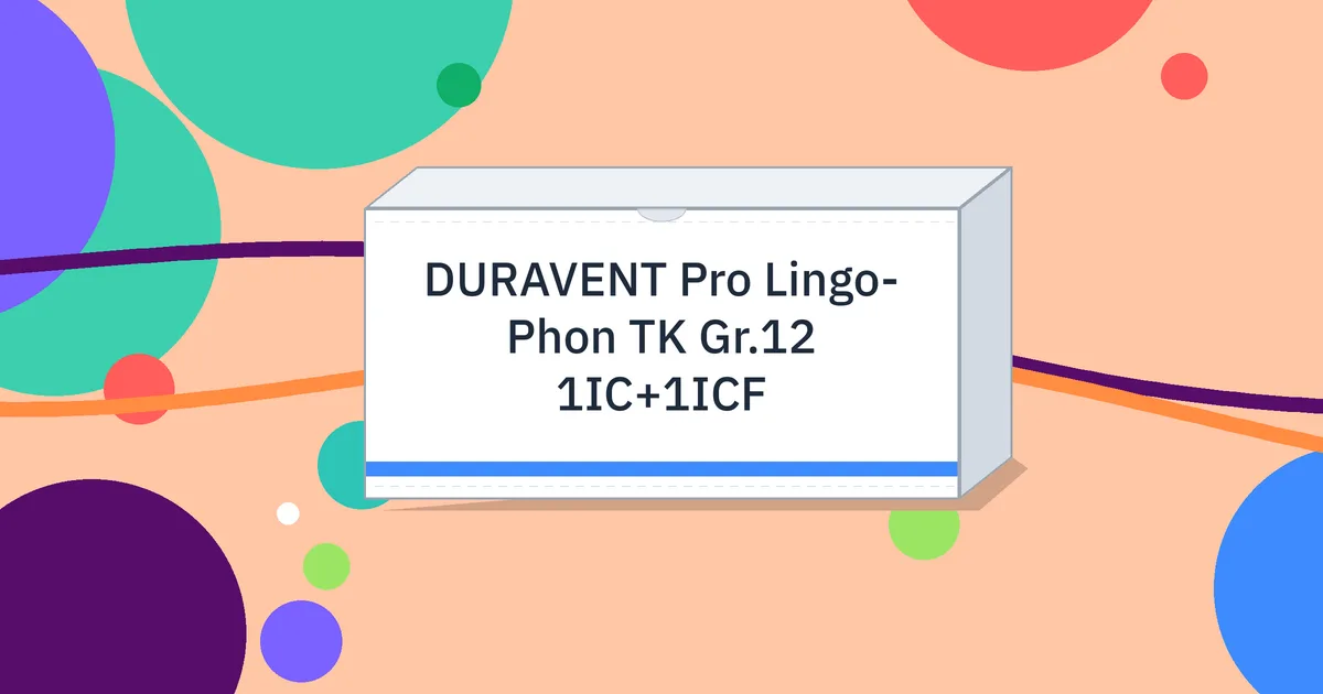 Symbolbild: Packung mit der Aufschrift DURAVENT Pro Lingo-Phon TK Gr.12 1IC+1ICF (PZN 19246264) – Verfügbarkeit und Bezug in Apotheken in Frankfurt am Main