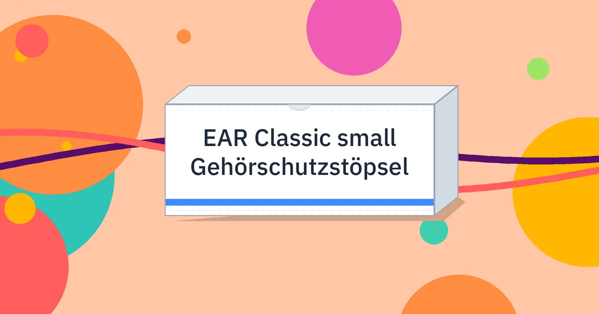 Symbolbild: Packung mit der Aufschrift EAR Classic small Gehörschutzstöpsel (PZN 01785049) – Verfügbarkeit und Bezug in Apotheken in Frankfurt am Main