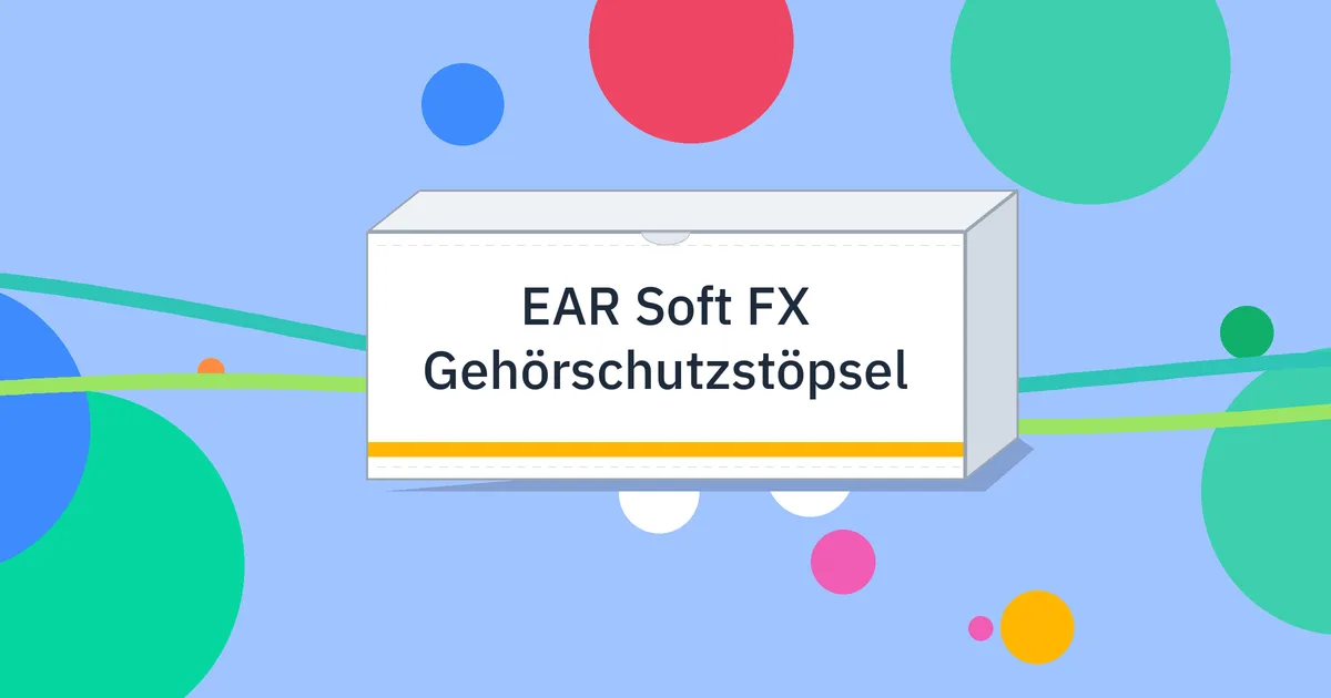 Symbolbild: Packung mit der Aufschrift EAR Soft FX Gehörschutzstöpsel (PZN 01373128) – Verfügbarkeit und Bezug in Apotheken in Frankfurt am Main
