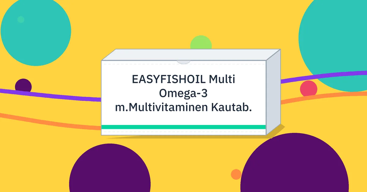 Symbolbild: Packung mit der Aufschrift EASYFISHOIL Multi Omega-3 m.Multivitaminen Kautab. (PZN 18662753) – Verfügbarkeit und Bezug in Apotheken in Frankfurt am Main