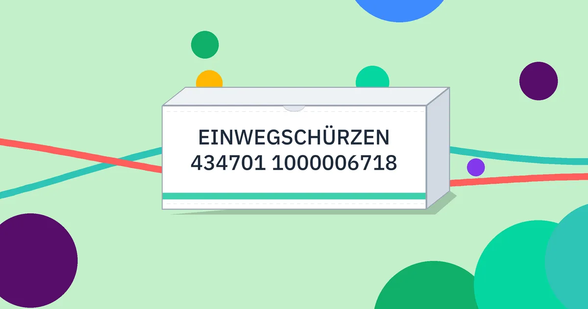 Symbolbild: Packung mit der Aufschrift EINWEGSCHÜRZEN 434701 1000006718 (PZN 02165521) – Verfügbarkeit und Bezug in Apotheken in Frankfurt am Main