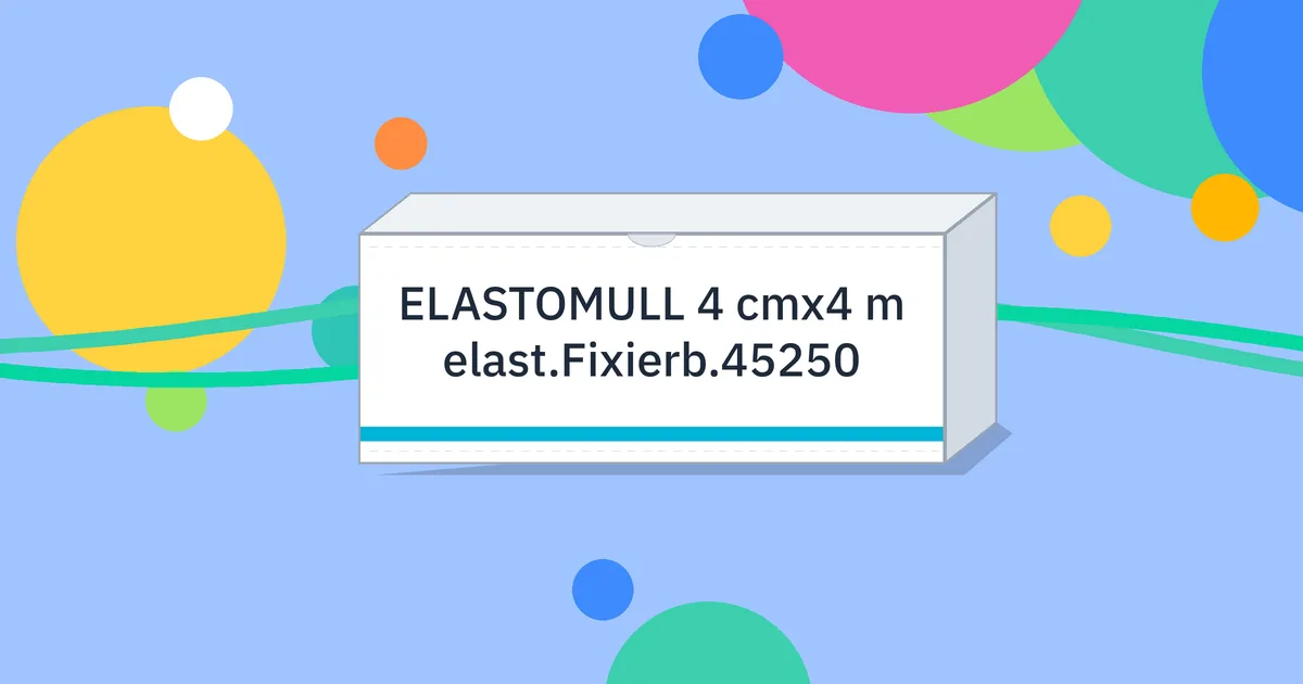 Symbolbild: Packung mit der Aufschrift ELASTOMULL 4 cmx4 m elast.Fixierb.45250 (PZN 00633780) – Verfügbarkeit und Bezug in Apotheken in Frankfurt am Main