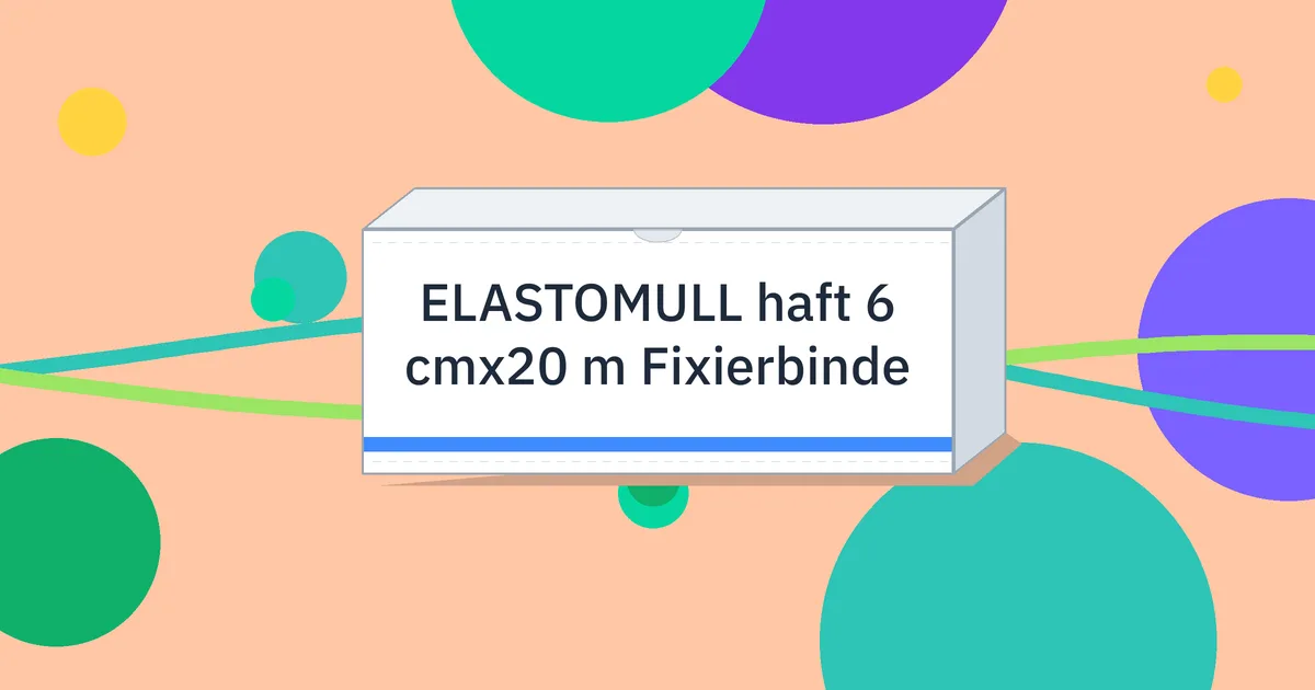 Symbolbild: Packung mit der Aufschrift ELASTOMULL haft 6 cmx20 m Fixierbinde (PZN 02507097) – Verfügbarkeit und Bezug in Apotheken in Frankfurt am Main