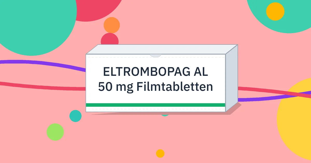 Symbolbild: Packung mit der Aufschrift ELTROMBOPAG AL 50 mg Filmtabletten (PZN 19684107) – Verfügbarkeit und Bezug in Apotheken in Frankfurt am Main