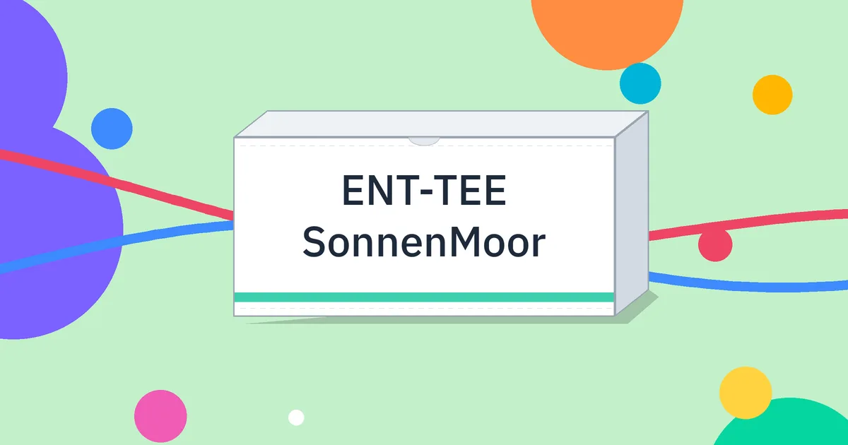 Symbolbild: Packung mit der Aufschrift ENT-TEE SonnenMoor (PZN 16154449) – Verfügbarkeit und Bezug in Apotheken in Frankfurt am Main