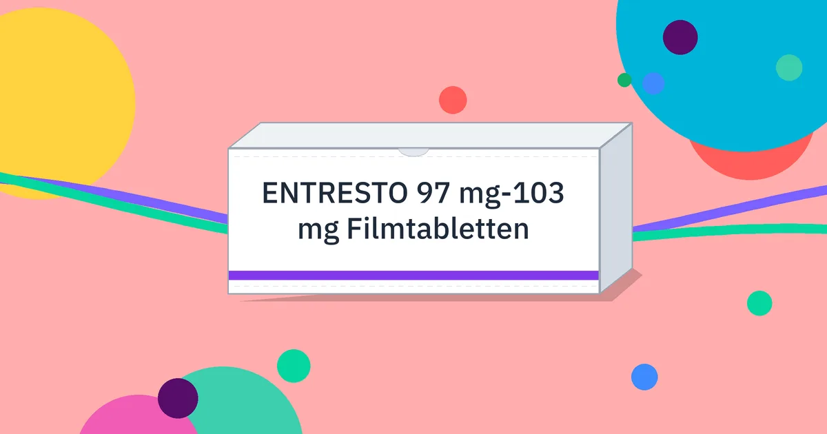 Symbolbild: Packung mit der Aufschrift ENTRESTO 97 mg-103 mg Filmtabletten (PZN 11536175) – Verfügbarkeit und Bezug in Apotheken in Frankfurt am Main