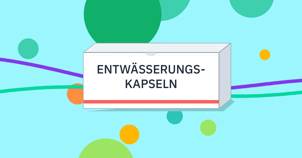Symbolbild: Packung mit der Aufschrift ENTWÄSSERUNGS-KAPSELN (PZN 20575599) – Verfügbarkeit und Bezug in Apotheken in Frankfurt am Main