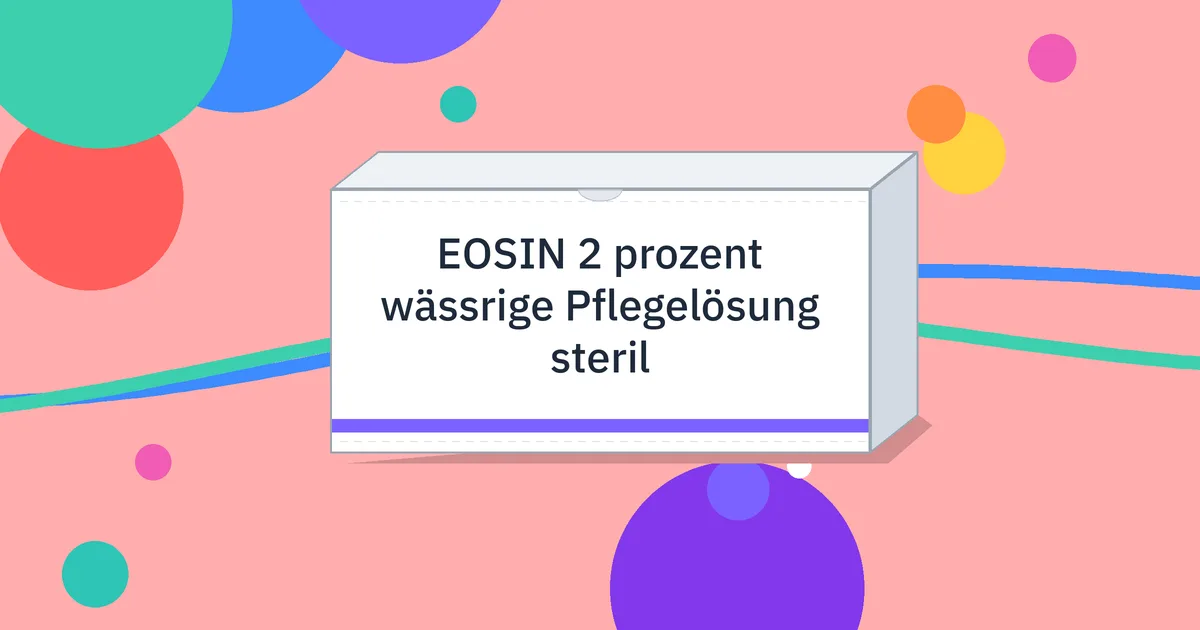 Symbolbild: Packung mit der Aufschrift EOSIN 2 prozent wässrige Pflegelösung steril (PZN 18496906) – Verfügbarkeit und Bezug in Apotheken in Frankfurt am Main