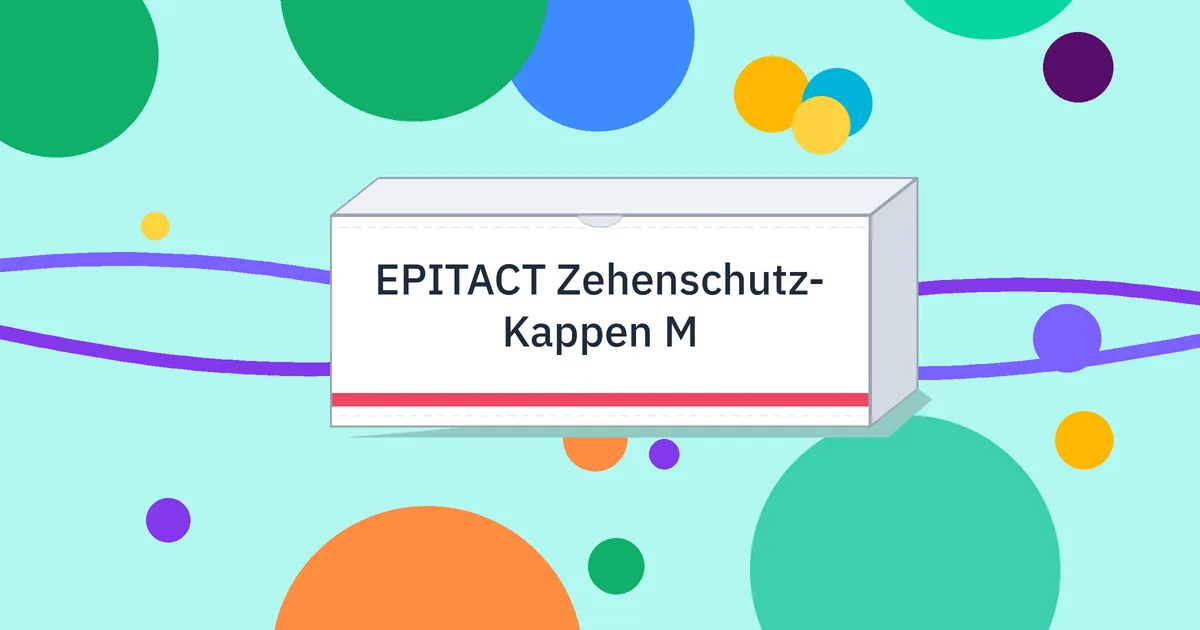Symbolbild: Packung mit der Aufschrift EPITACT Zehenschutz-Kappen M (PZN 14290415) – Verfügbarkeit und Bezug in Apotheken in Frankfurt am Main