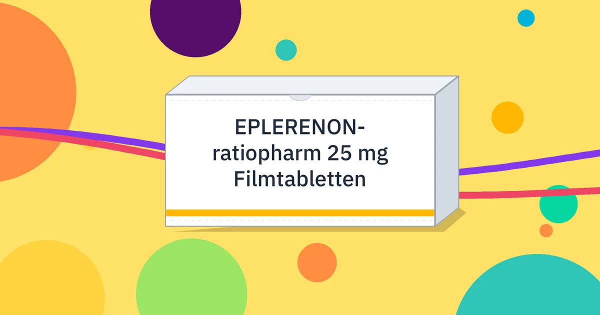 Symbolbild: Packung mit der Aufschrift EPLERENON-ratiopharm 25 mg Filmtabletten (PZN 10169510) – Verfügbarkeit und Bezug in Apotheken in Frankfurt am Main