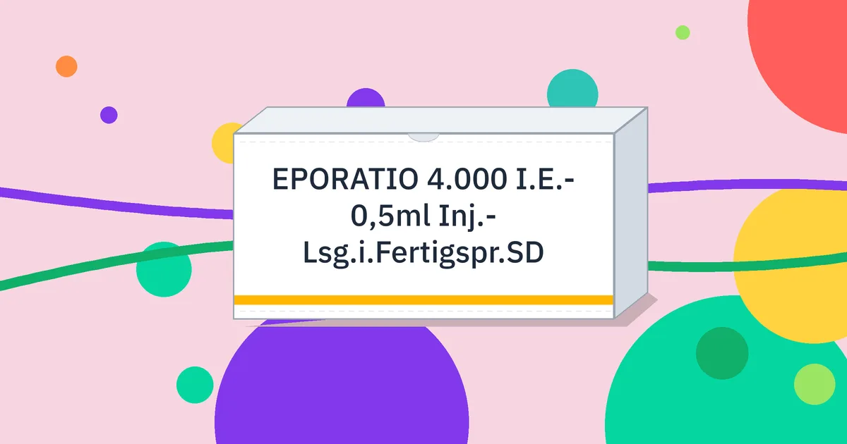 Symbolbild: Packung mit der Aufschrift EPORATIO 4.000 I.E.-0,5ml Inj.-Lsg.i.Fertigspr.SD (PZN 20204443) – Verfügbarkeit und Bezug in Apotheken in Frankfurt am Main