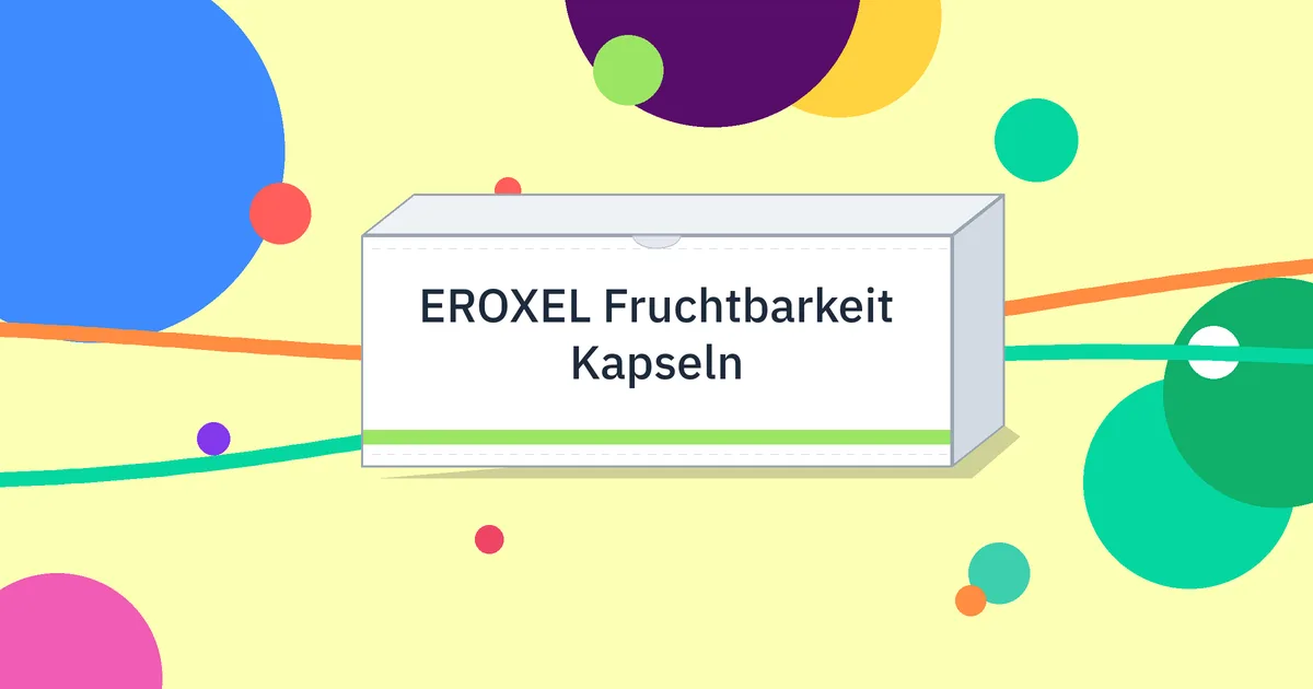 Symbolbild: Packung mit der Aufschrift EROXEL Fruchtbarkeit Kapseln (PZN 16803014) – Verfügbarkeit und Bezug in Apotheken in Frankfurt am Main