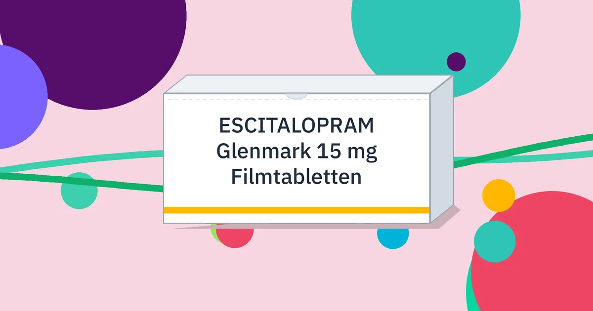Symbolbild: Packung mit der Aufschrift ESCITALOPRAM Glenmark 15 mg Filmtabletten (PZN 10353314) – Verfügbarkeit und Bezug in Apotheken in Frankfurt am Main