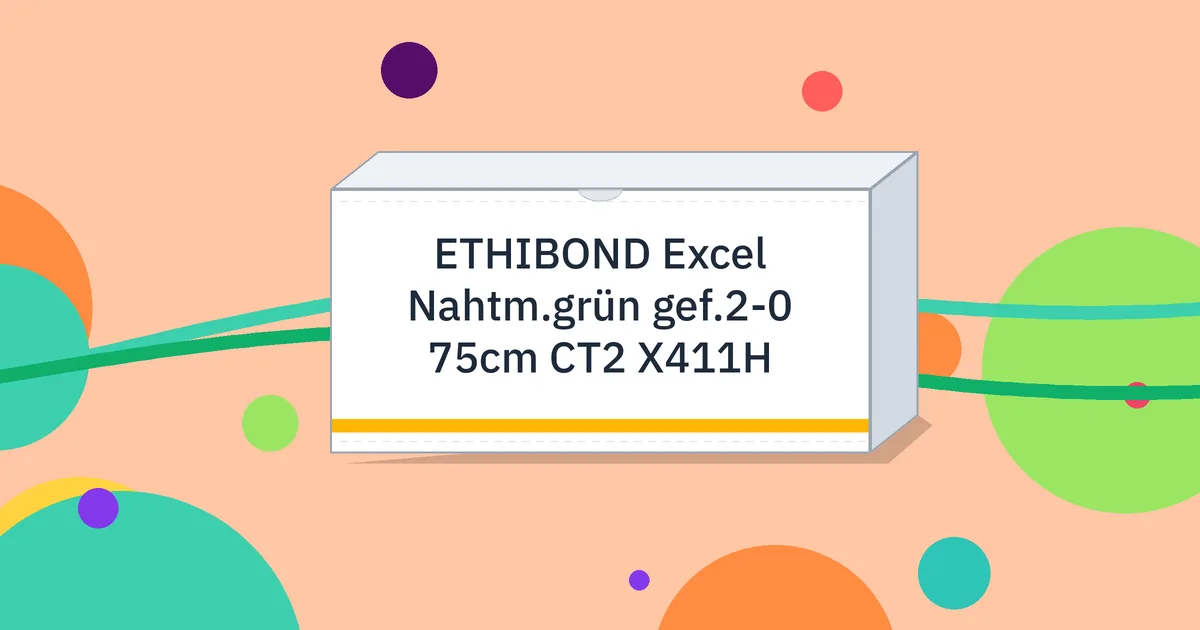 Symbolbild: Packung mit der Aufschrift ETHIBOND Excel Nahtm.grün gef.2-0 75cm CT2 X411H (PZN 16249859) – Verfügbarkeit und Bezug in Apotheken in Frankfurt am Main