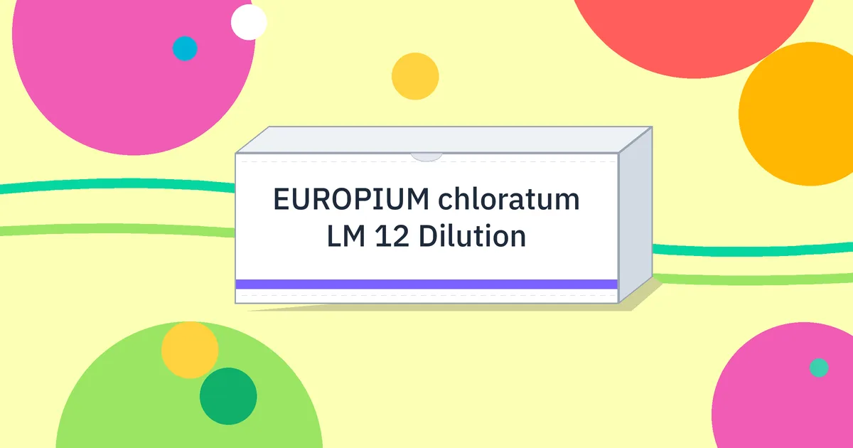 Symbolbild: Packung mit der Aufschrift EUROPIUM chloratum LM 12 Dilution (PZN 13484169) – Verfügbarkeit und Bezug in Apotheken in Frankfurt am Main