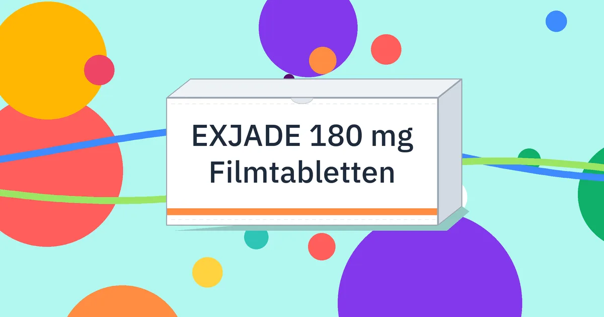 Symbolbild: Packung mit der Aufschrift EXJADE 180 mg Filmtabletten (PZN 14133526) – Verfügbarkeit und Bezug in Apotheken in Frankfurt am Main
