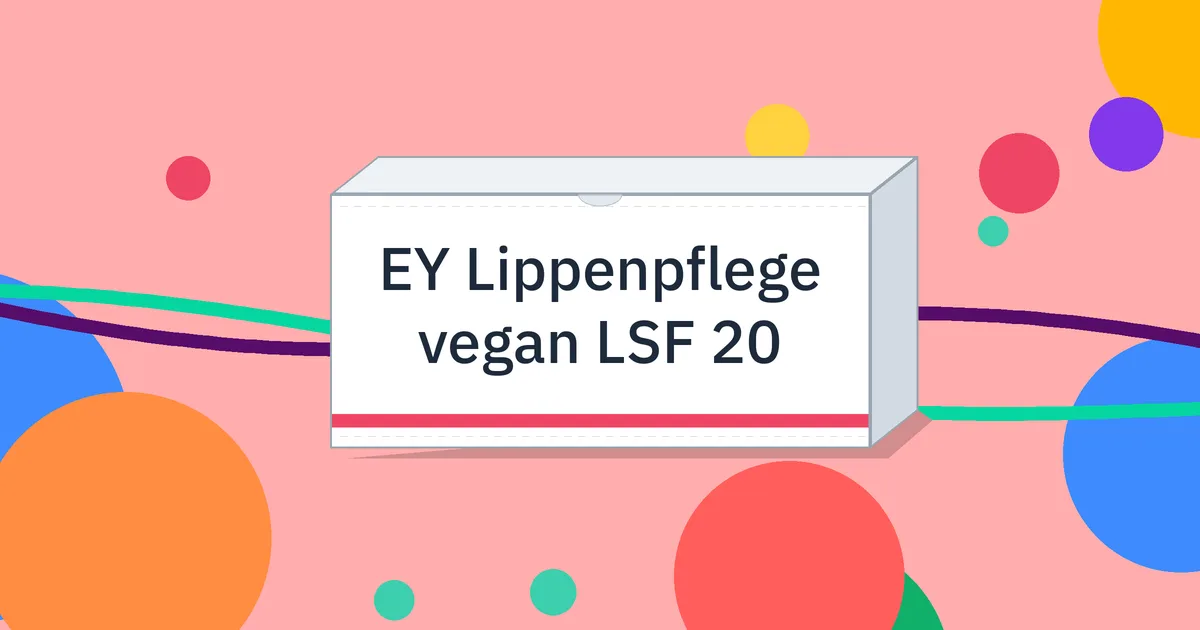 Symbolbild: Packung mit der Aufschrift EY Lippenpflege vegan LSF 20 (PZN 14042410) – Verfügbarkeit und Bezug in Apotheken in Frankfurt am Main