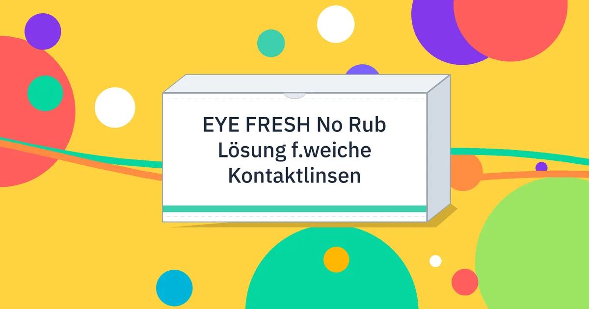 Symbolbild: Packung mit der Aufschrift EYE FRESH No Rub Lösung f.weiche Kontaktlinsen (PZN 19402014) – Verfügbarkeit und Bezug in Apotheken in Frankfurt am Main
